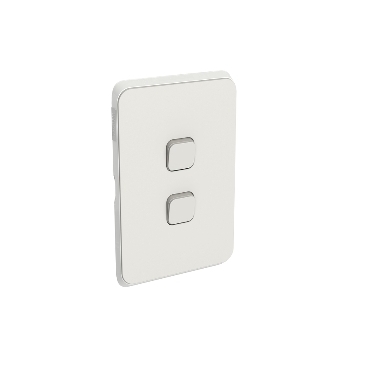 3042VA-VW - Flush Switch, Clipsal Iconic, 2 Gang, Vertical Mount, 1-Way ...