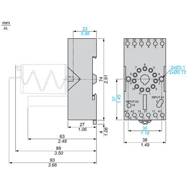 RUZC3M - toma para relevador universal - Harmony RUZ - con contactos ...