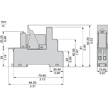 RSB2A080BDPV - Interface plug-in relay, Harmony electromechanical ...