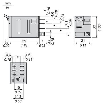 RPM22BD - Power plug-in relay, 15 A, 2 CO, with LED, 24 V DC ...