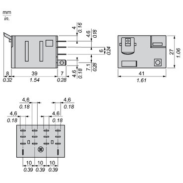 RPM42BD - Power plug-in relay, 15 A, 4 CO, with LED, 24 V DC ...