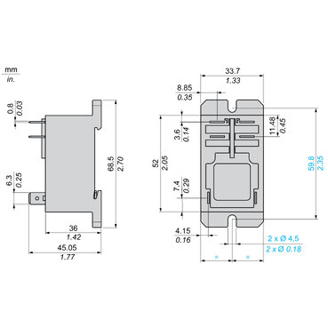 RPF2AP7 - power relay, Harmony electromechanical relays, DIN rail or ...