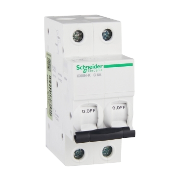 A9K58206 - iC65N-K 小型断路器, C曲线, 2P, 6A | 施耐德电气