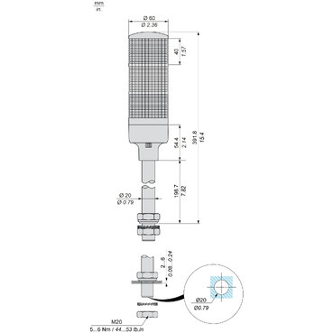 XVGB3T - Tower Light - RAG - 24V - LED - Direct tube mounting ...