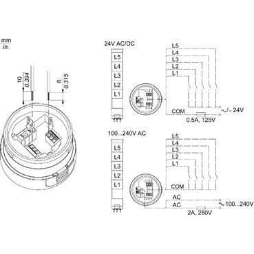 XVUC24 - Modular tower light, Harmony XVU, illuminated LED units, red ...