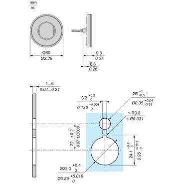 ZBY9W3B330 - Illuminated marked legend ring, Harmony XB5, 60mm, plastic ...