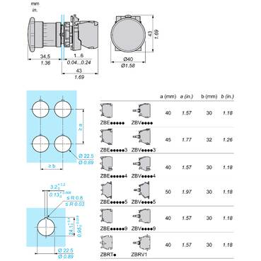 XB5AS542 - Complete emergency switching off push button, Harmony XB5 ...