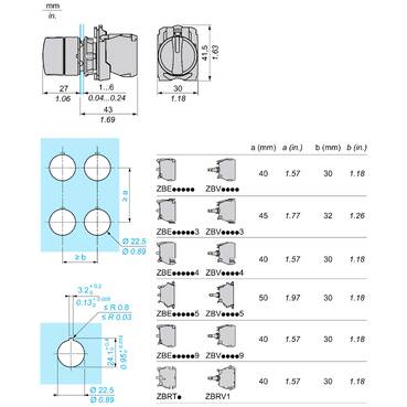 XB5AD21 - Selector switch, plastic black, Ø22, 2 positions, stay put, 1 ...