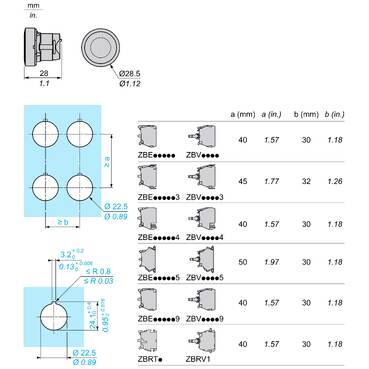 ZB5AA4 - Head for non illuminated push button, Harmony XB5, plastic ...