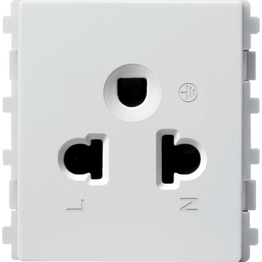 84426MUES_WE - 250V 16A Universal 3 Pin Socket 2M Sized Module, White ...