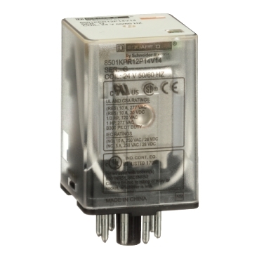 8501KPR12P14V14 - Plug in relay, Type KP, tubular, 1 HP at 277 VAC, 10A ...