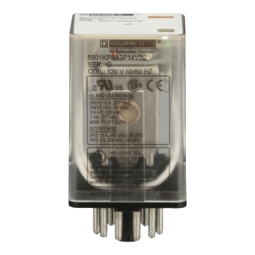 8501KPR13P14V20 - Plug in relay, Type KP, tubular, 1 HP at 277 VAC, 10A ...
