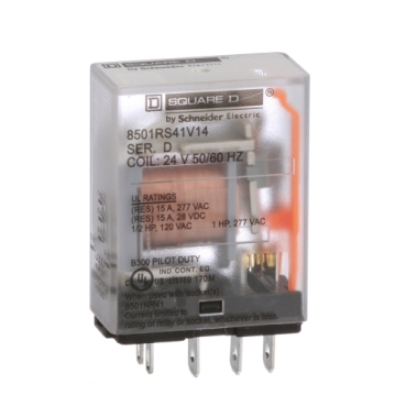 8501RS41V14 - Plug in relay, Type R, miniature, 1 HP at 277 VAC, 15A ...