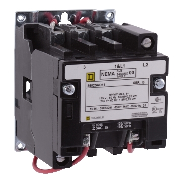8502SAO11V02S - NEMA Contactor, Type S, nonreversing, Size 00, 9A, 1 HP ...