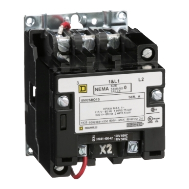 8502SBO1V02S - NEMA Contactor, Type S, nonreversing, Size 0, 18A, 2HP ...