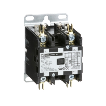 8910DPA12V02 - Contactor, Definite Purpose, 20A, 2 pole, 3HP at 230VAC ...