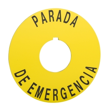 9001KN8330S - emergency stop legend plate Ø 90 mm - PARADA DE ...