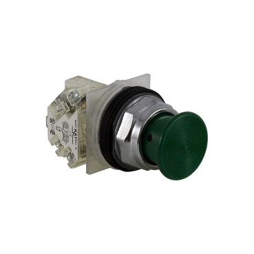 9001KR24GH13 - Push-button, Harmony 9001K, metal, mushroom 35mm, green ...
