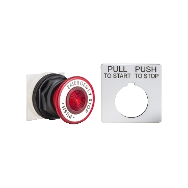 9001SKR9R05 - Push button head, Harmony 9001SK, plastic, mushroom 41mm ...