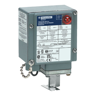 9012GAW26G22K1 - 9012G, pressure switch 9012 g, adjustable scale, 2 thresholds, 5.0 to 250 psig ...
