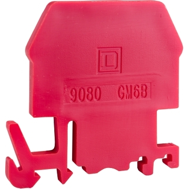 9080GMR6B - Terminal block, Linergy, end barrier, red color, for ...