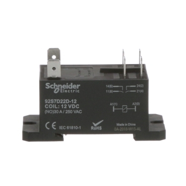 92S7D22D-12 - Power Relay, DPST-NO, class F coil insulation, DIN rail ...