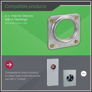 A200 - Meter pak accessory, hub, 2.00in wire size, Series A, rainproof ...