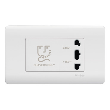 A84727H_WE - 240V Shaver Socket, Horizontal, White | Schneider Electric ...