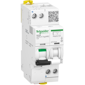 A9T27620 - Arc fault detection RCBO, Acti9 iDPN H VigiArc, 1P+N, 20 A, 10000 A, 30 mA, type A ...