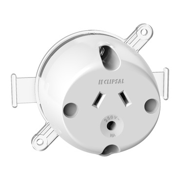 413L-WE - Single Socket Outlet, Standard Series, 250VAC, 10A, 3 PIN ...