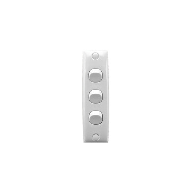 33A-BK - Flush Switch, Standard Series, 3 Gang, 250VAC, 10A, Architrave ...