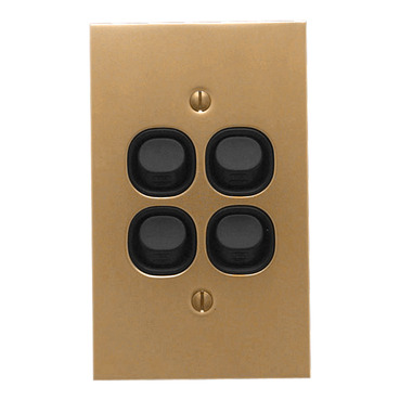 BB34VA-WE - Switch, Metal Plate Series, 4 Gang B Style Brass ...
