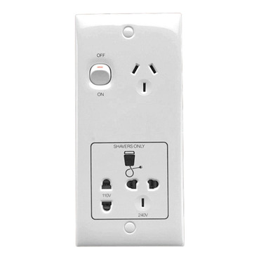 727V-WE - Universal Shaver Socket Outlet, Standard Series, 240/110VAC ...