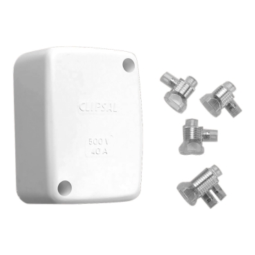 554J4-WE - Junction Box, Clipsal - General Accessories, Giant, 45x86x58mm, with 1 Earth, 3 ...