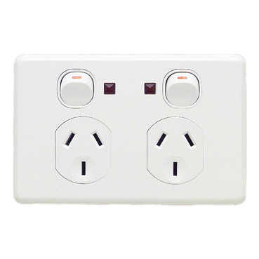 C2025N-BK - C2000 Series, Twin Switch Socket Outlet, 250V, 10A ...