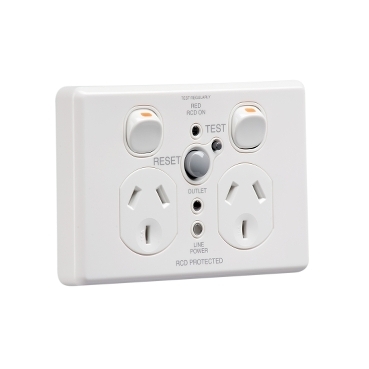 C2025RCD30-WE - RCD Protected Socket Outlet, C2000 Series, Double, 250V ...
