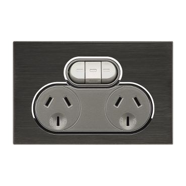 4025X-HB - Socket Outlets Double, 250V, 10A, with 10A Extra Switch ...