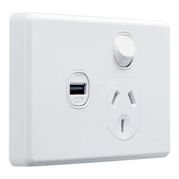 C2015USBC-WE - Socket Outlet, Classic C2000 Series, Single switched ...