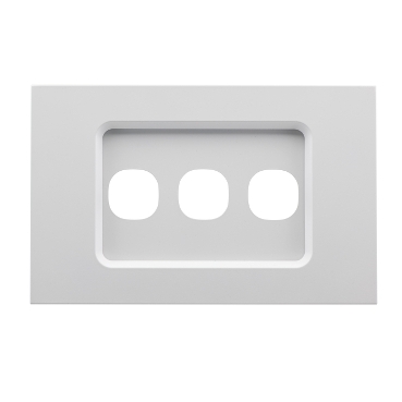 Z4033VH-ZW - Clipsal Saturn Zen, Grid and Cover, 3 Gang, Less Mechanism ...