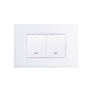 S8082LHA-BK - Modena/Strato, Switch, Rocker, 2 Gang, 250V AC 16AX - 1 ...