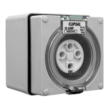 56SO410-GY - Surface Socket, Clipsal - 56 Series, IP66, 500V 10A - 4 ...
