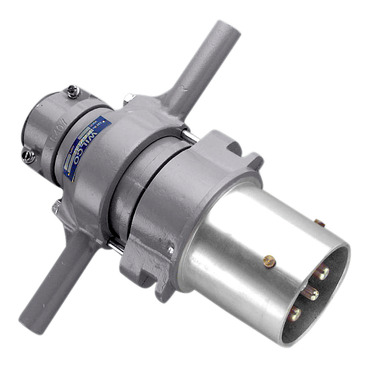 P4200 - Multi Phase Plug, Metal Clad, Aluminium, 500V, 200A 4 Round pin ...