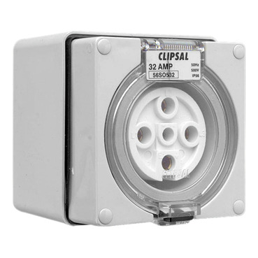 56SO532-WW - Surface Socket, Clipsal - 56 Series, IP66, 500V 32A - 5 ...