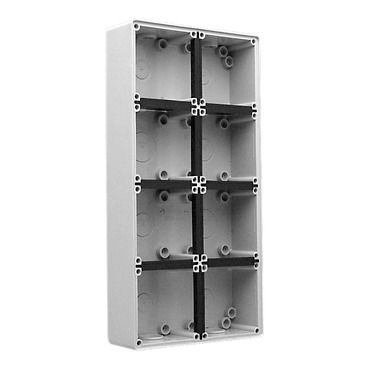 56E8-GY - Mounting Enclosure, Clipsal - 56 Series, 8 Gang (294 x 101 x ...
