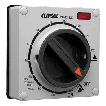 56SWT216LE-GY - Switch Surface Timer, Clipsal - 56 Series, Double Pole ...