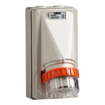56AI520-GY - Appliance Inlet, Clipsal - 56 Series, 5 Round PIN, 20A ...