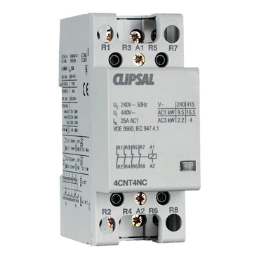 4CNT4NC - Contactor, Clipsal - Max 4, 25 A 240 VAC 4 NC 2 modules ...