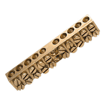 L10P - Clipsal MAX4, Brass link bar 100 A 500 V 10 hole length 75 mm ...