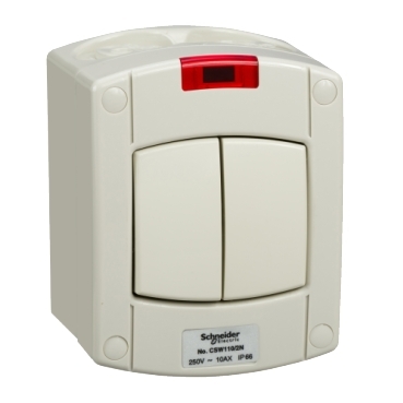 CSW110_2N_GY - Kavacha - 10AX - 250V - Surface Mount Two Gang Two Way ...