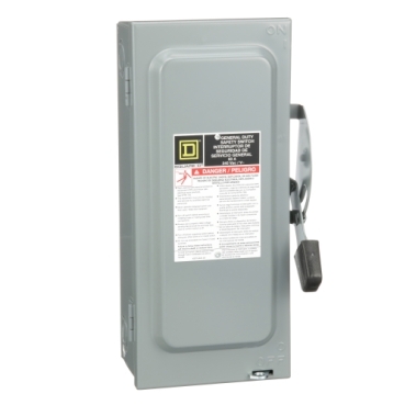 D222NCP - Safety switch, general duty, fusible, 2 pole, 3 wire, 240VAC ...